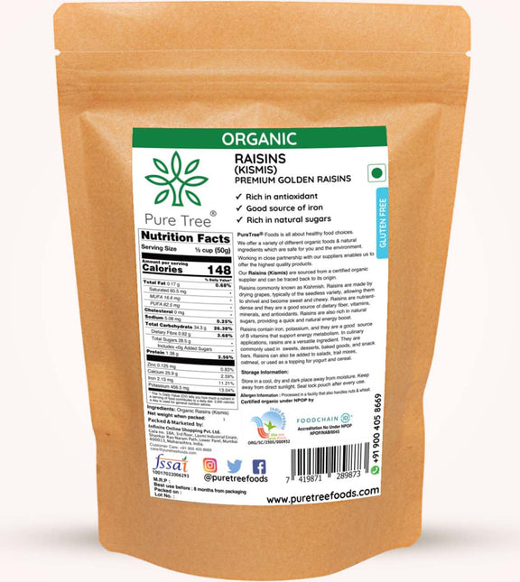 Certified Organic Raisins | Kismis | Premium Golden Raisins – Puretree ...