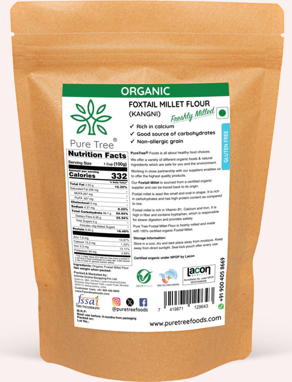 Certified Organic Foxtail Millet Flour Kangni Millet Flour Unpolished ...