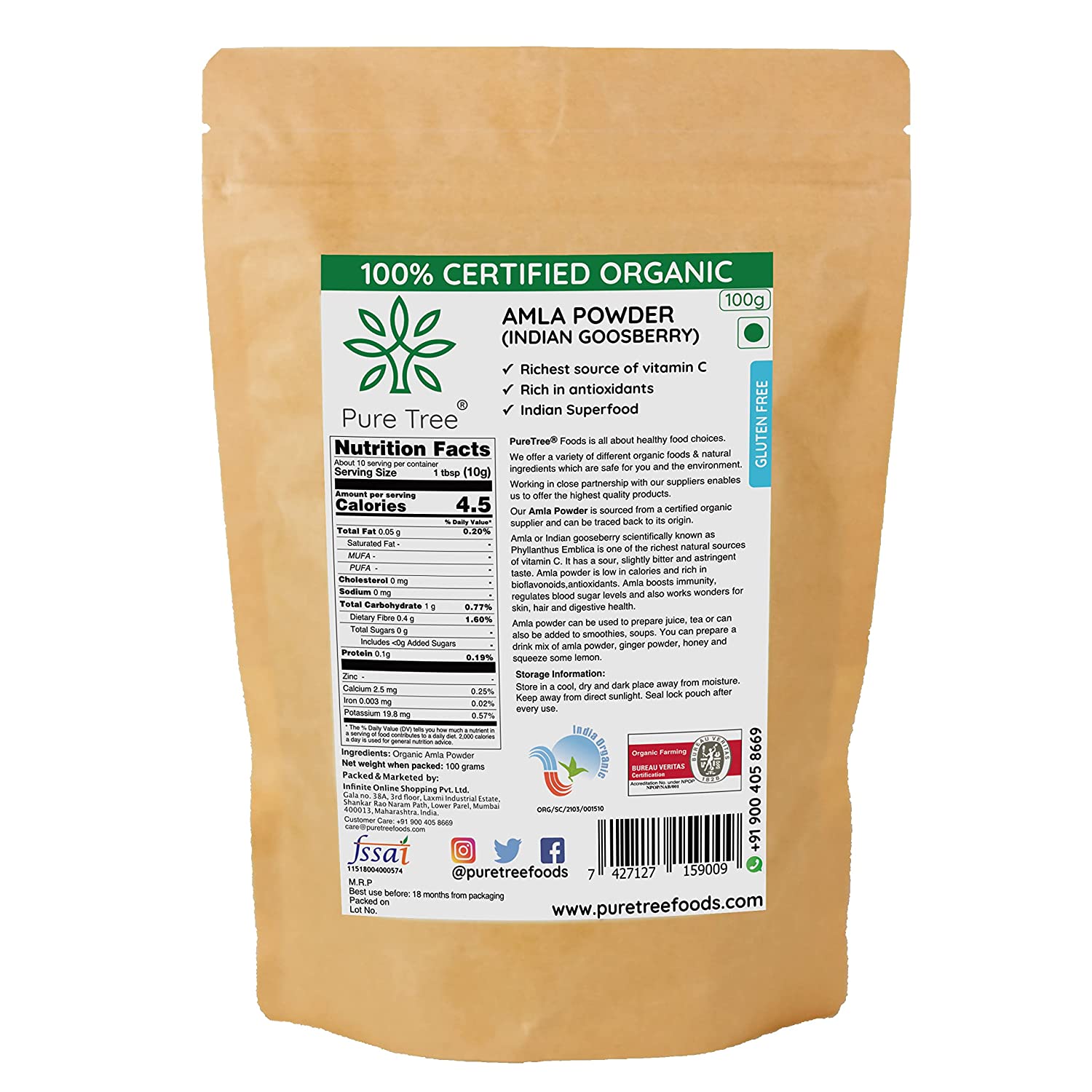 Certified Organic Amla | Indian Gooseberry Powder – Puretree Foods